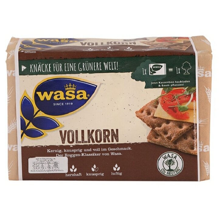 วาซา วอลล์คอร์น บิสกิตขนมปังกรอบ Wasa Vallkorn Wholemeal Crispy Biscuit ...