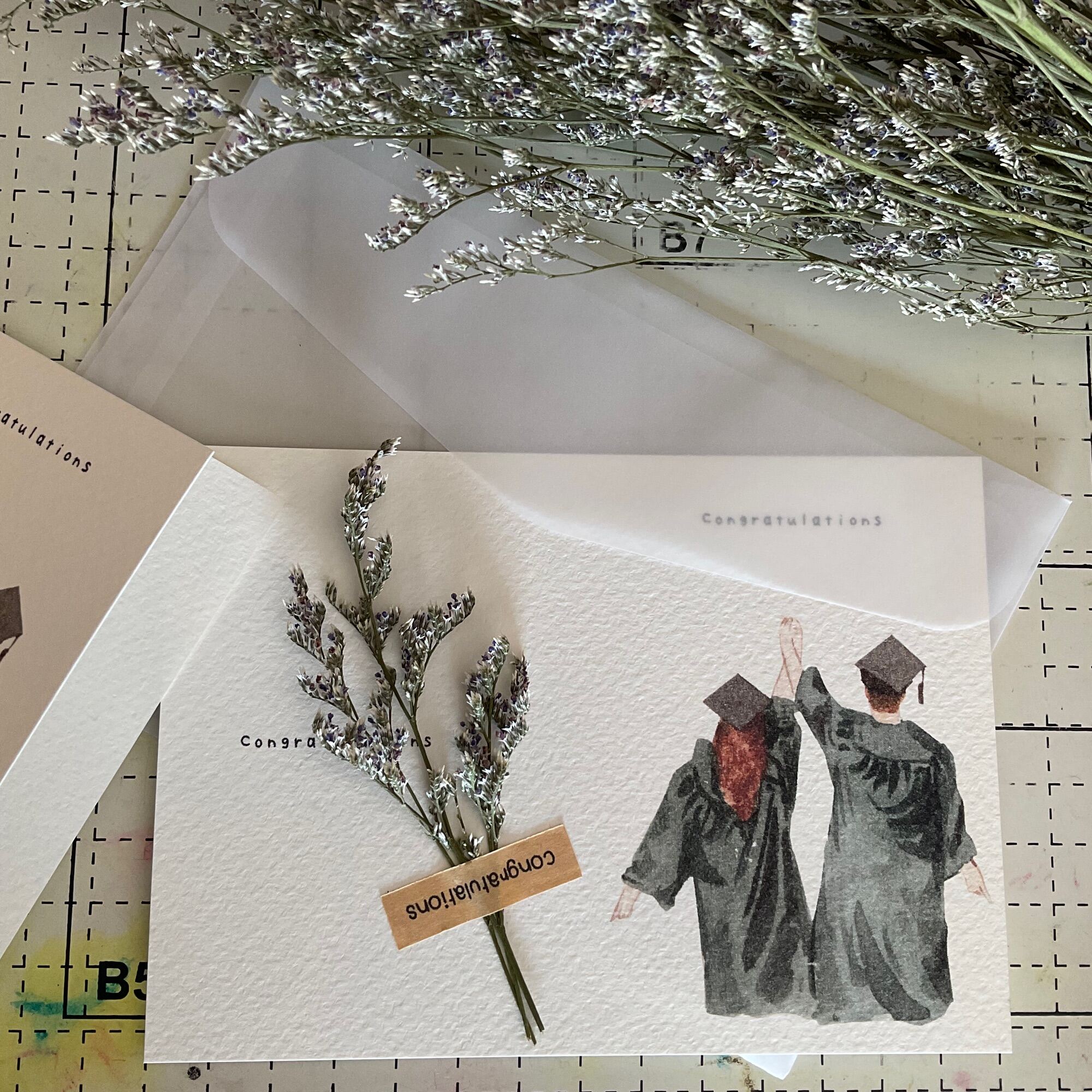 Congratulations Card การ์ดอวยพร ปัจฉิม รับปริญญา พร้อมซองกระดาษไข