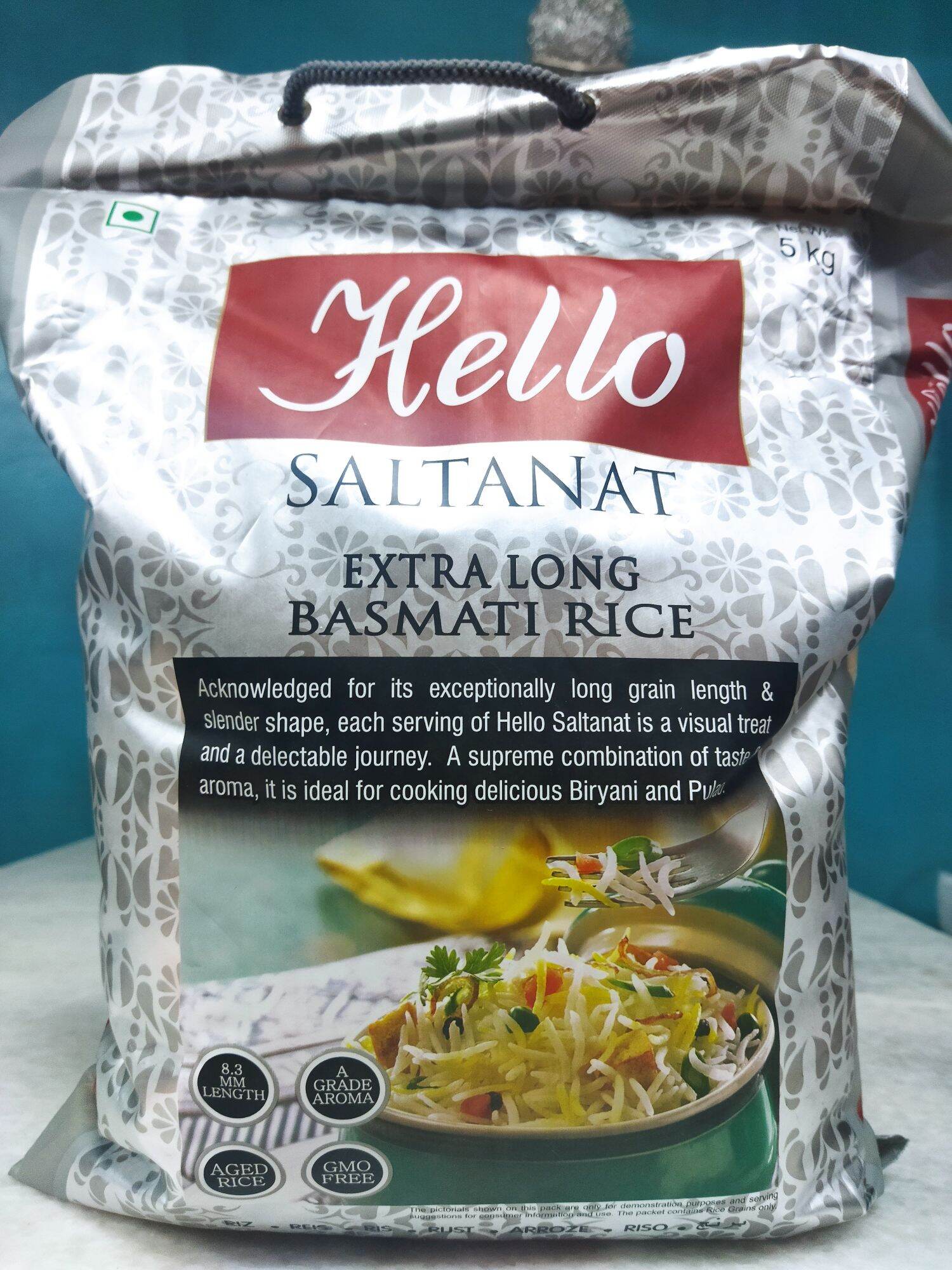 HELLO SALTANT EXTRA LONG BASMATI RICE ข้าวบาสมาติ 5 kg - ศิวะ ช็อป ...
