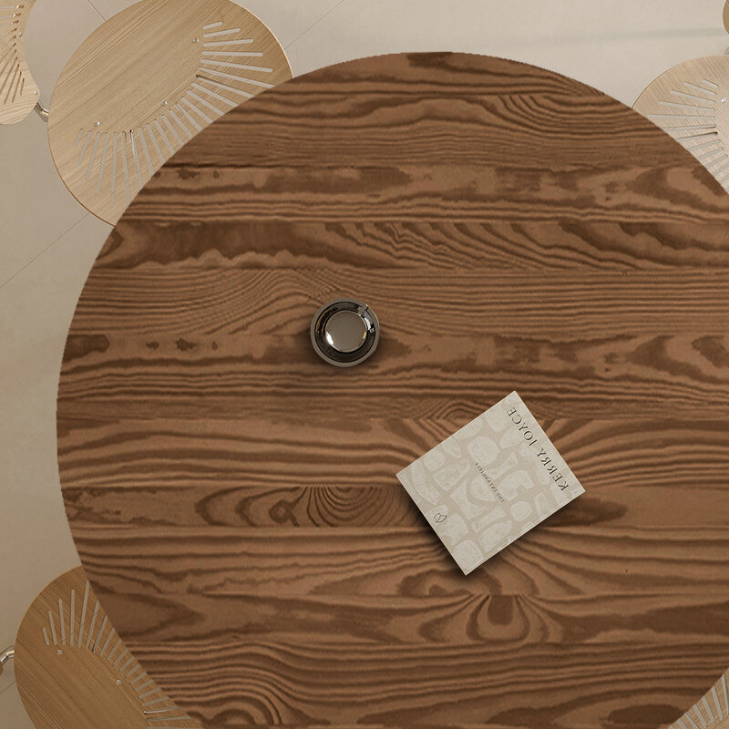 Qingchang ผ้าปูโต๊ะกลมสไตล์อเมริกันพร้อมวอลนัทสีดําวัสดุพีวีซีกันน้ํา ...