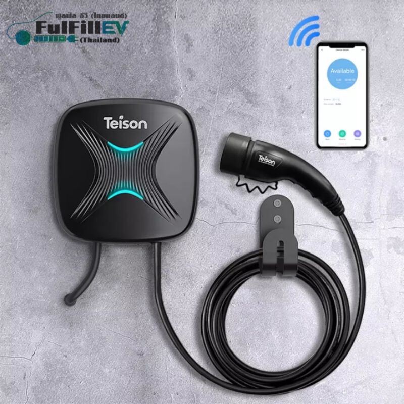 EV Charger Smart Mini 7kW with RCD "Teison" Wallbox (Bluetooth,Wifi ...