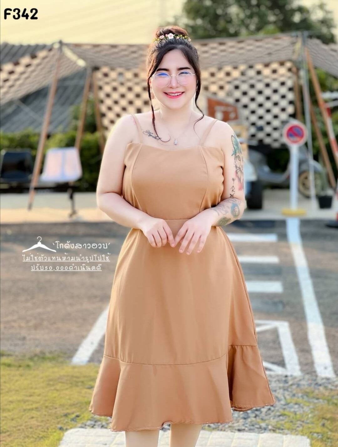 C985 เดรสสายเดี่ยวเซเลป เดรสยาวสาวอวบ ชุดเดรสสาวอวบอ้วน เสื้อผ้าคนอ้วน เสื้อผ้าสาวอวบ Plussize ...