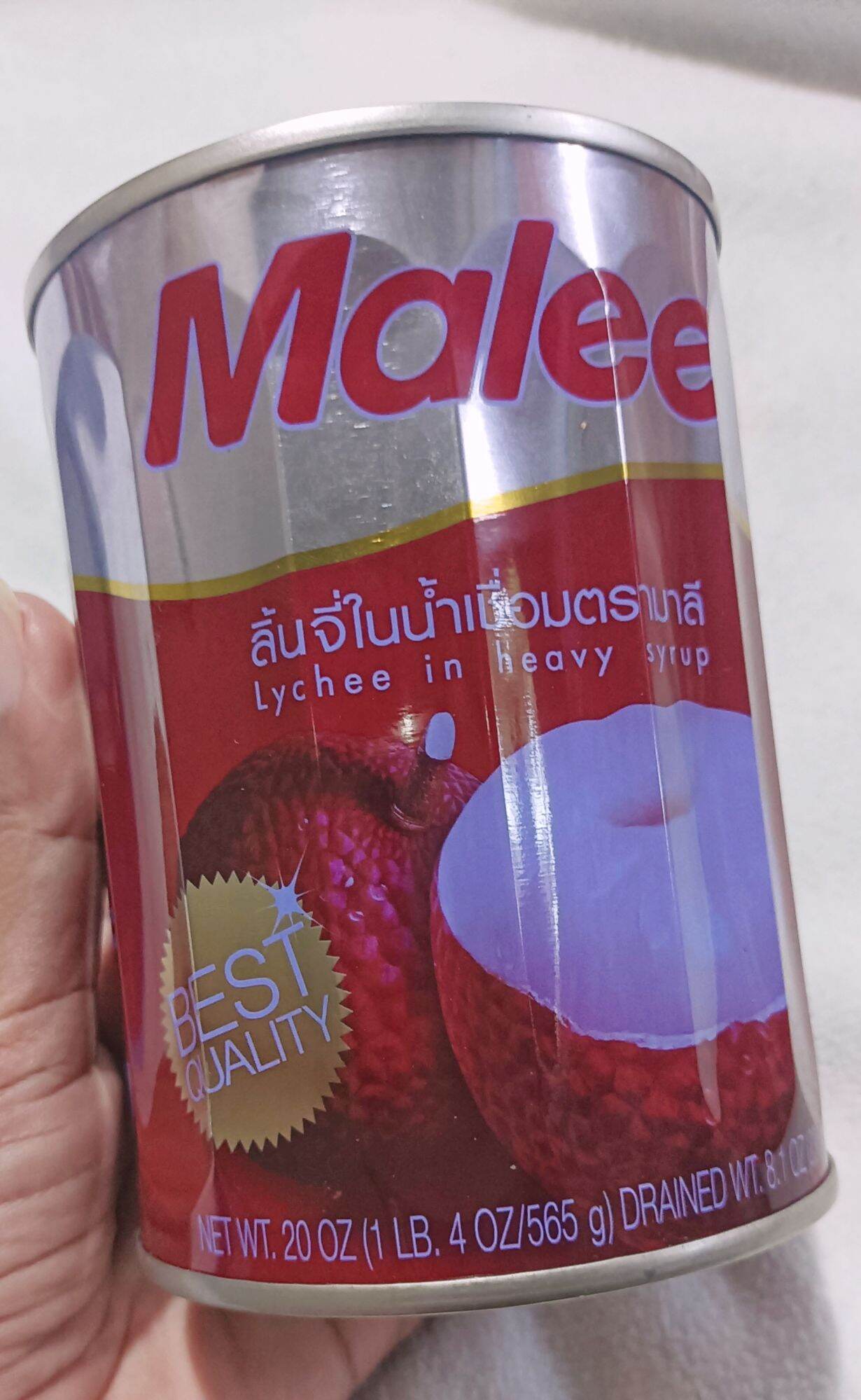 ลิ้นจี่กระป๋องตรามาลี Malee น้ำหนักสุทธิ 565กรัม Lychee-in-heavy-Syrup ...