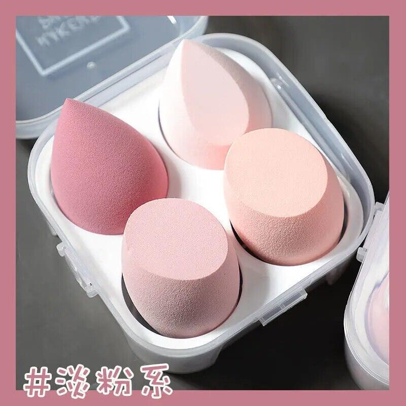 ฟองน้ำแต่งหน้าไข่สวย4สีชิ้น/เซ็ตฟองน้ำ peralatan Rias รองพื้นแต่งหน้า Alat Make up wajah ...