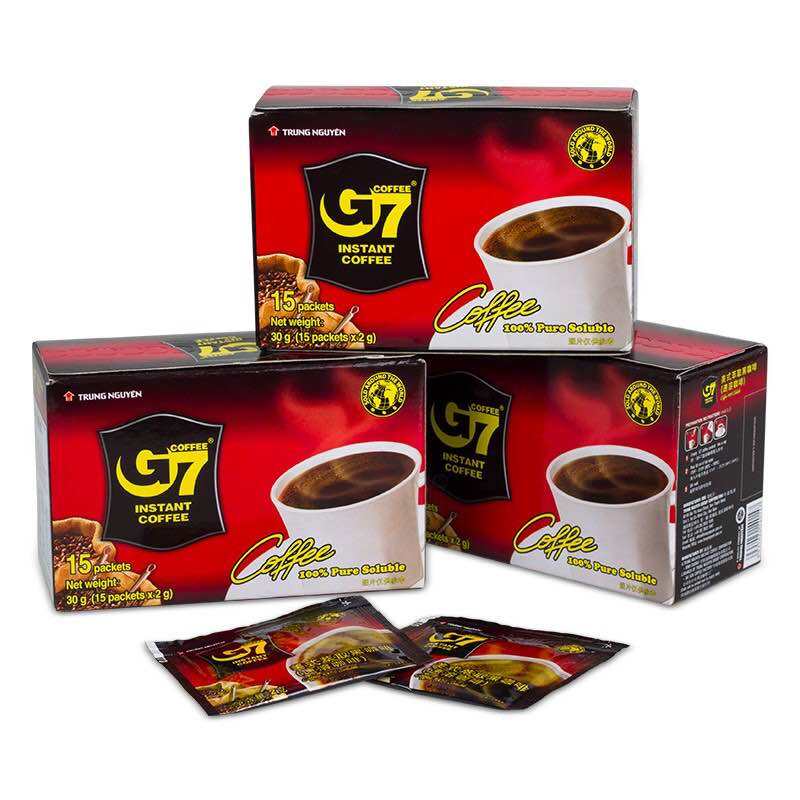 จีเซเว่น กาแฟดำ G7 คอฟฟี่ แบบกล่อง สินค้านำเข้า 2 กรัม x 15 ซอง / G7 Black Coffee 2 g x 15 Units ...