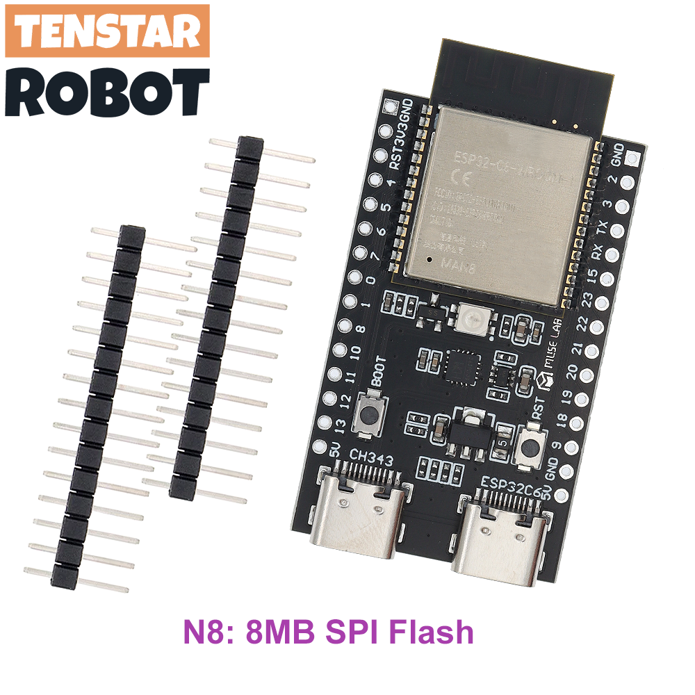 บอร์ดพัฒนาแบบ Dual Type C บอร์ด Esp32 Esp32 C6 Wifi บลูทูธ Esp32 C6 Devkit C สำหรับ Arduino