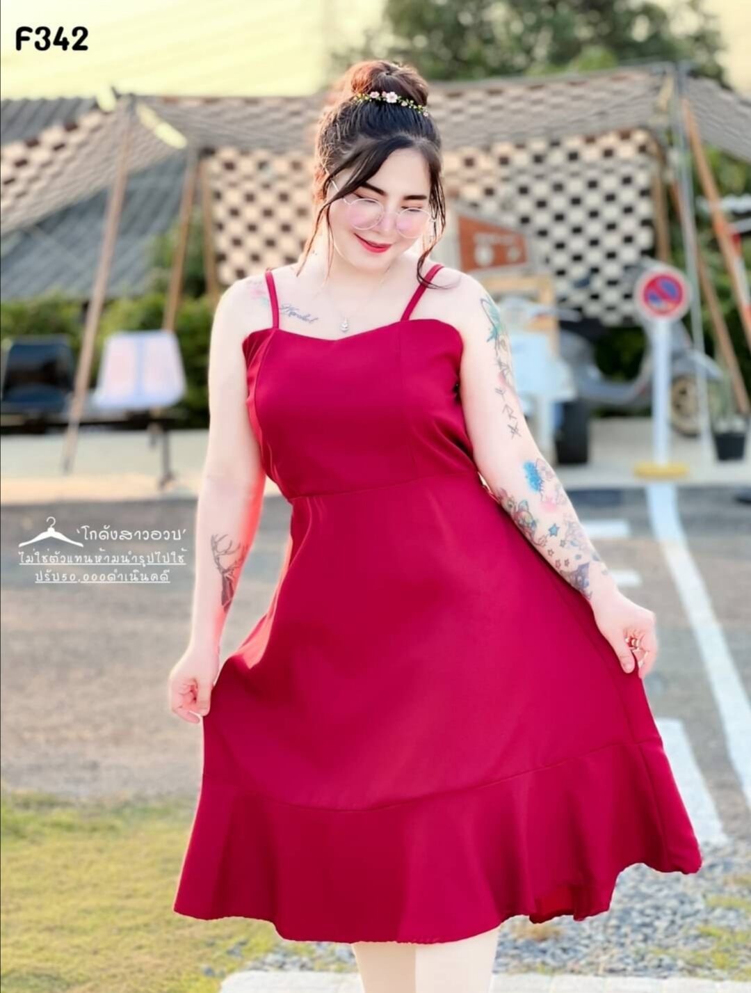 C985 เดรสสายเดี่ยวเซเลป เดรสยาวสาวอวบ ชุดเดรสสาวอวบอ้วน เสื้อผ้าคนอ้วน เสื้อผ้าสาวอวบ Plussize ...