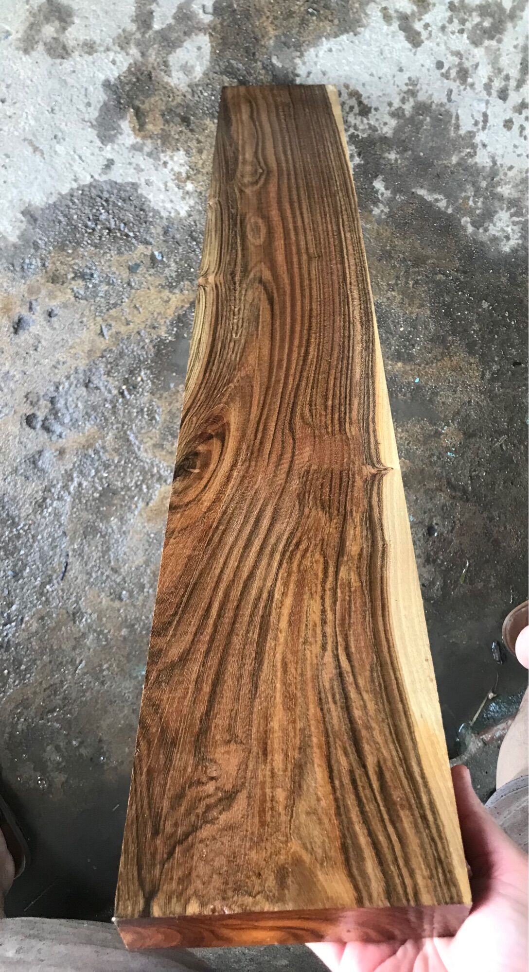 ไม้สักหิน หรือไม้สันทนา ลายสวยติดกระพี้ ขนาด 15x100x4 Cm. (Teak stone ...