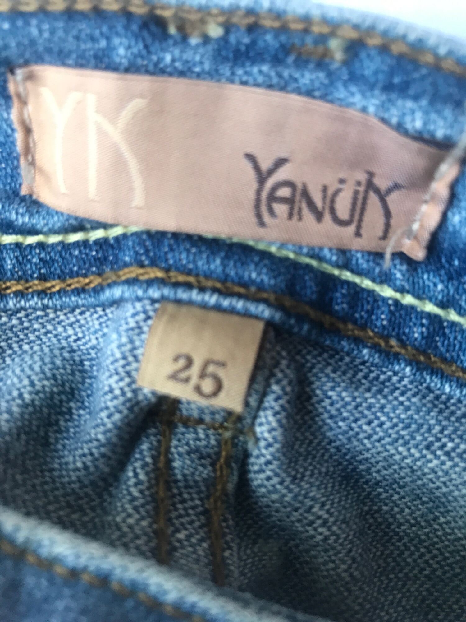 กางเกงยีนส์ Yanuk แบรนด์ญี่ปุ่น Made In USA เอว25” ยาว38”จากเป้ามาขา31” ปลายขา8.5”ทรงขาม้าสวยตาม ...