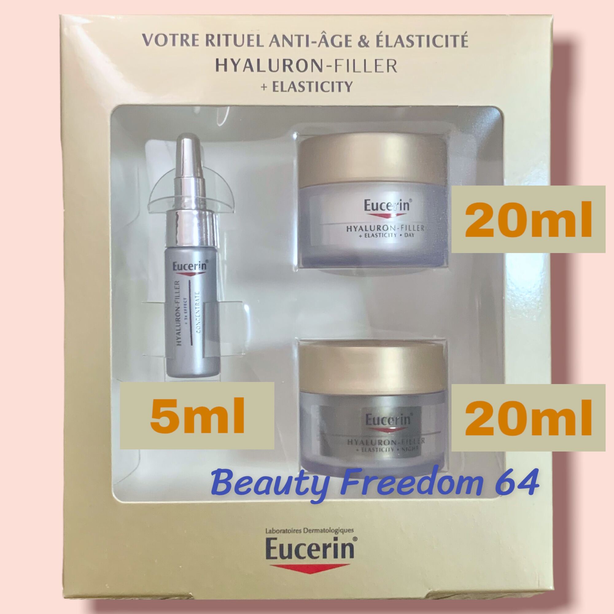 (เซ็ต 3ชิ้น) Eucerin Hyaluron-Filler +Elasticity / Eucerin Hyaluron [HD] Radiance-Lift Filler ...