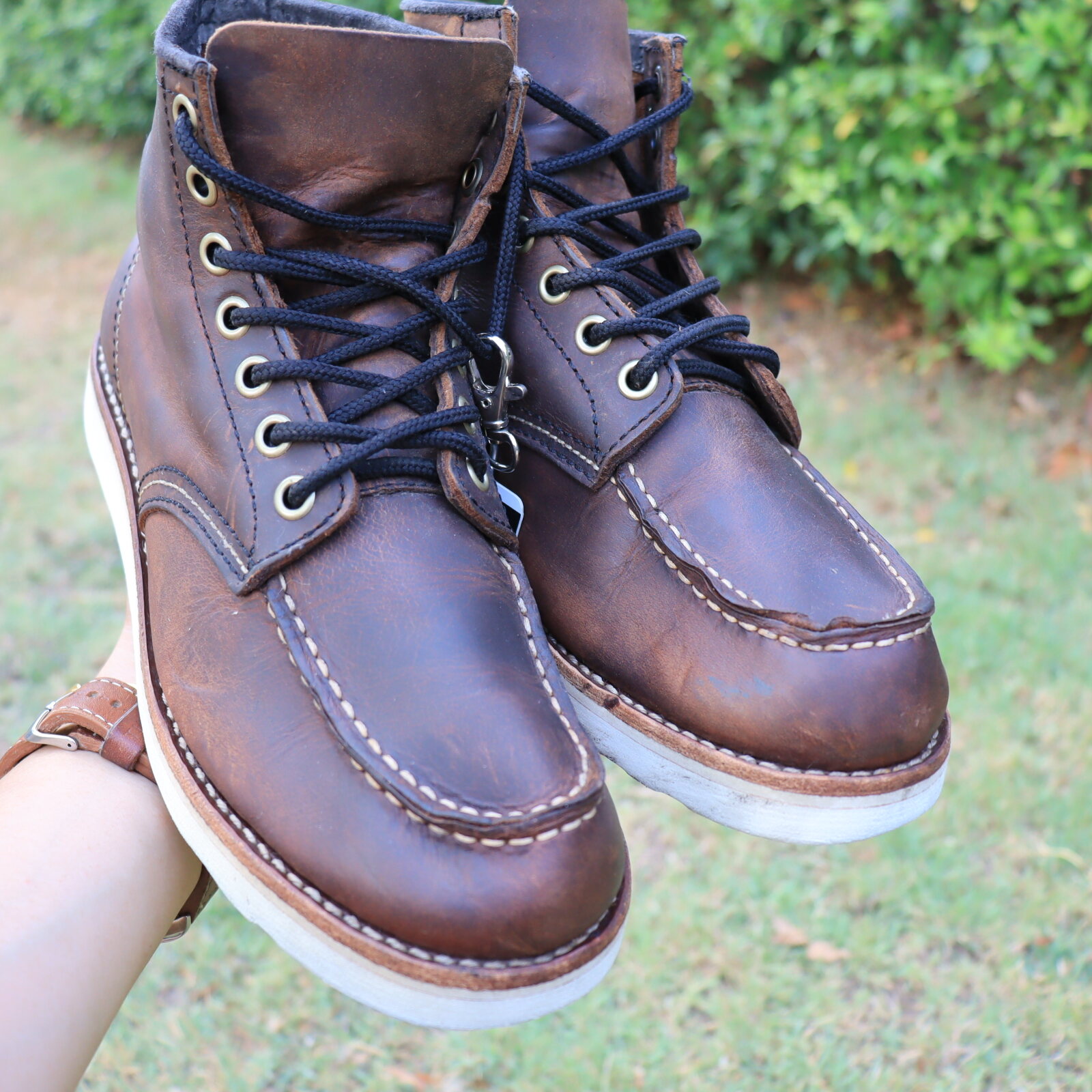 ส่งฟรี Hawkins Moc Toe Shoes in Beeswax Mahogany 6Us 24cm 38eu ใส่ได้ ...