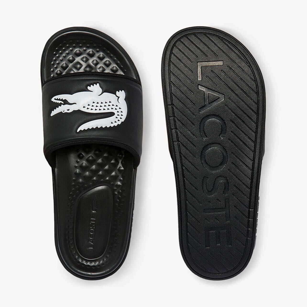 LACOSTE 🐊 Croco Dualiste Slides รุ่นใหม่พื้นนิ่ม (ลิขสิทธิ์แท้💯%) ...
