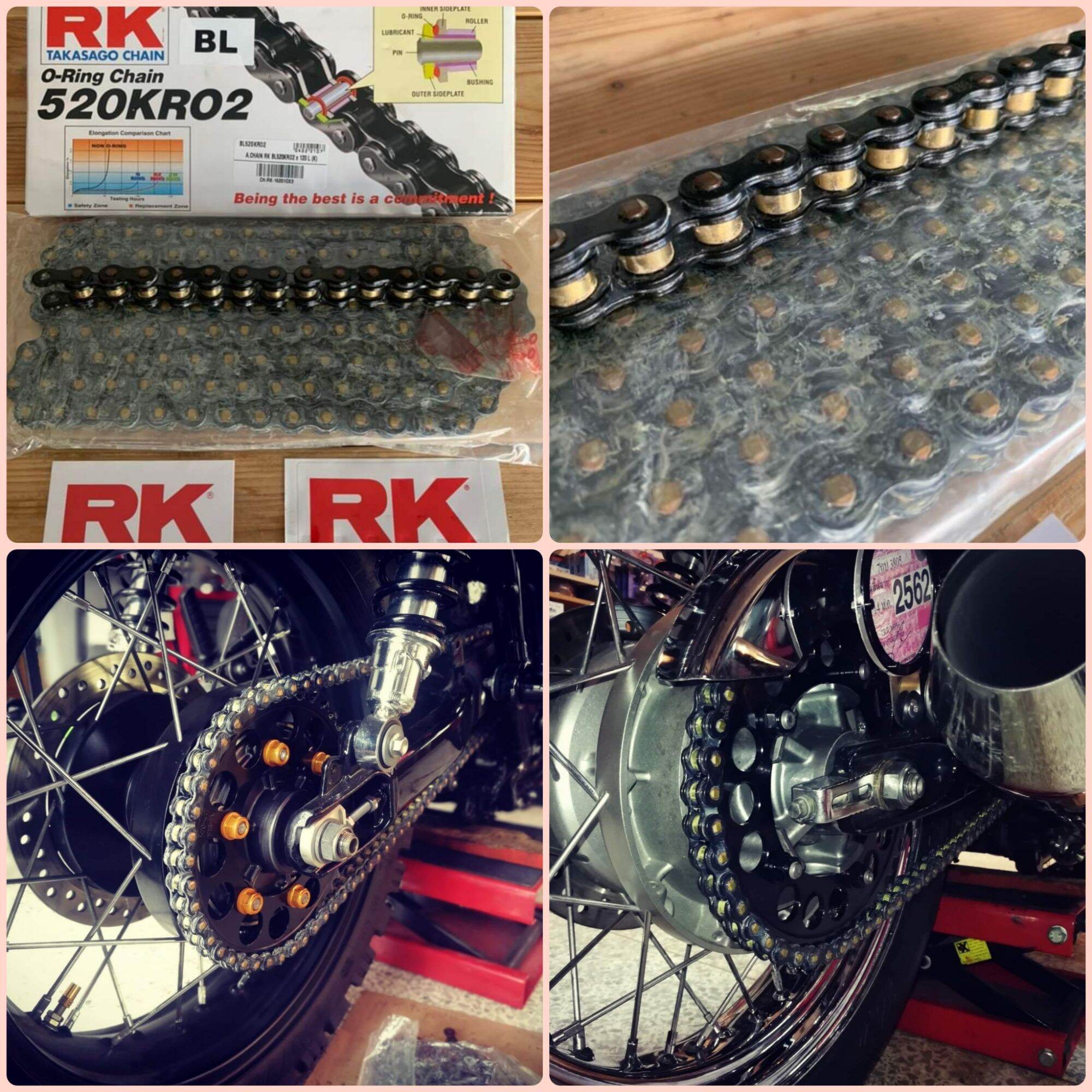 โซ่ RK O-Ring ขนาด 520/120 ข้อ สีดำหมุดทอง ของแท้ 100% - ร้านบีคัสต้อม ...