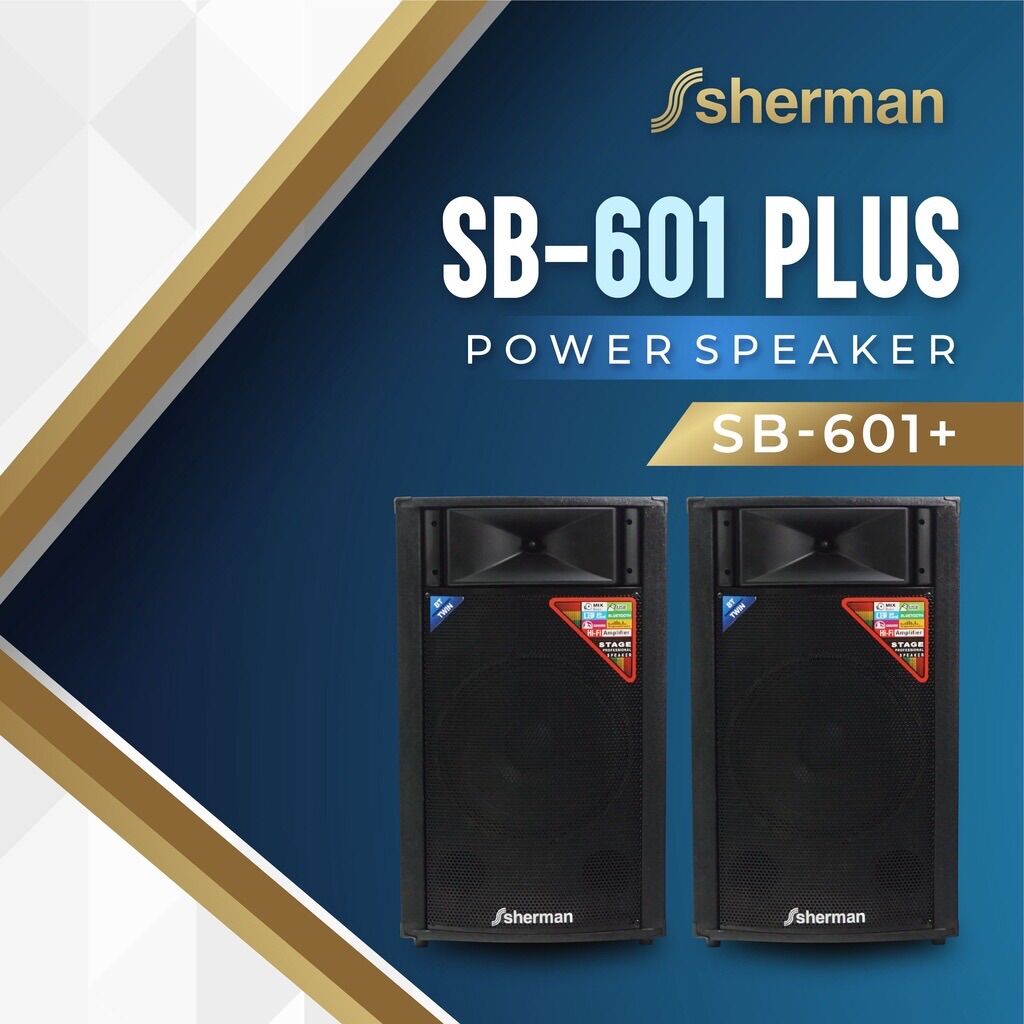 Sherman Speaker SB-601+Plus ชุดลำโพง มีขยายกลางแจ้ง ขนาด 12 นิ้ว กำลังขับ 200 วัตต์ bluetooth ...