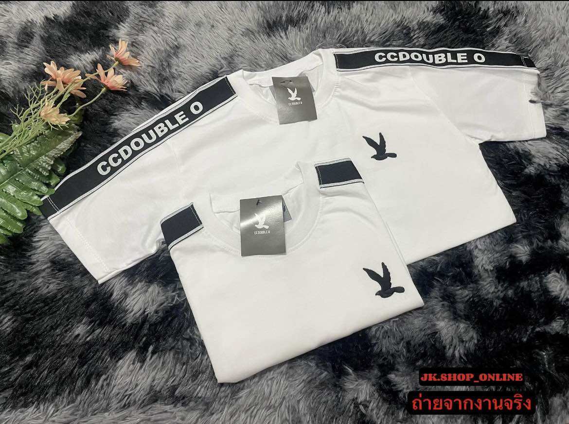 ‼️รุ่นขายดี‼️ เสื้อยืดแถบบ่าCC DOUBLE O (ปักนก) มี 6 สี ใส่ได้ทั้งชาย ...
