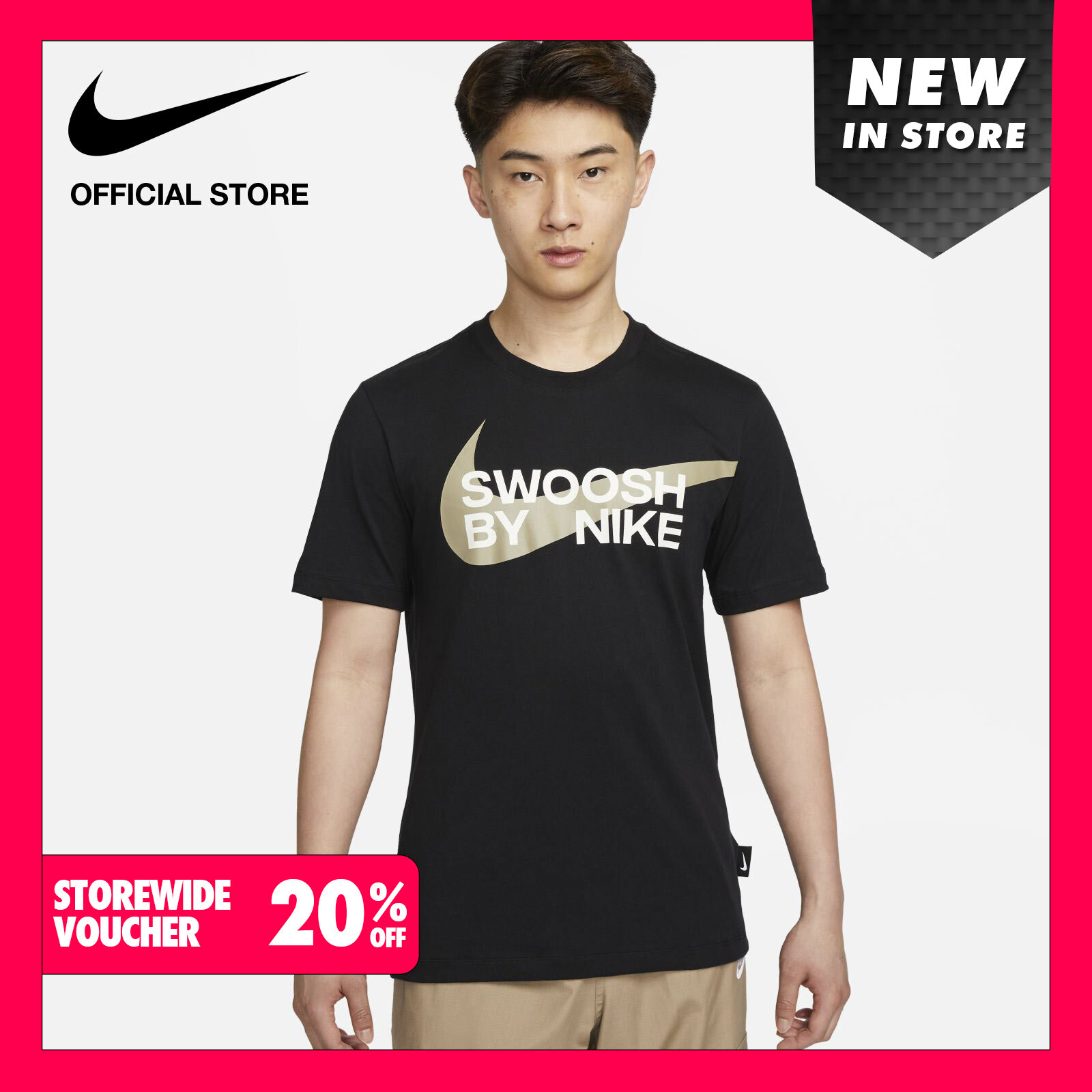Nike Men's Dri-fit Big Swoosh FA23 Tee - Black | Lazada.co.th