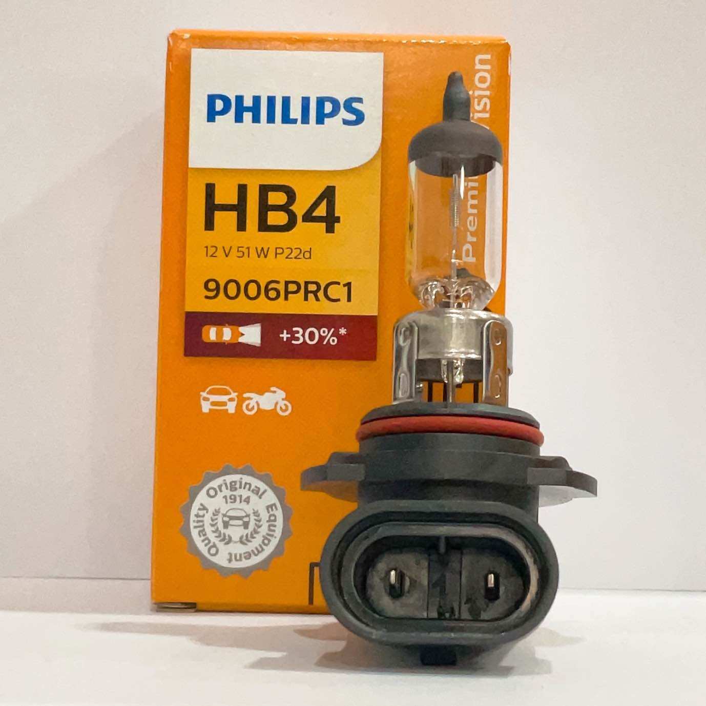 หลอดไฟหน้า ไฟต่ำ PHILIPS HB4 30 12V 55W P22d 9006PRC1 PremiumVision ...