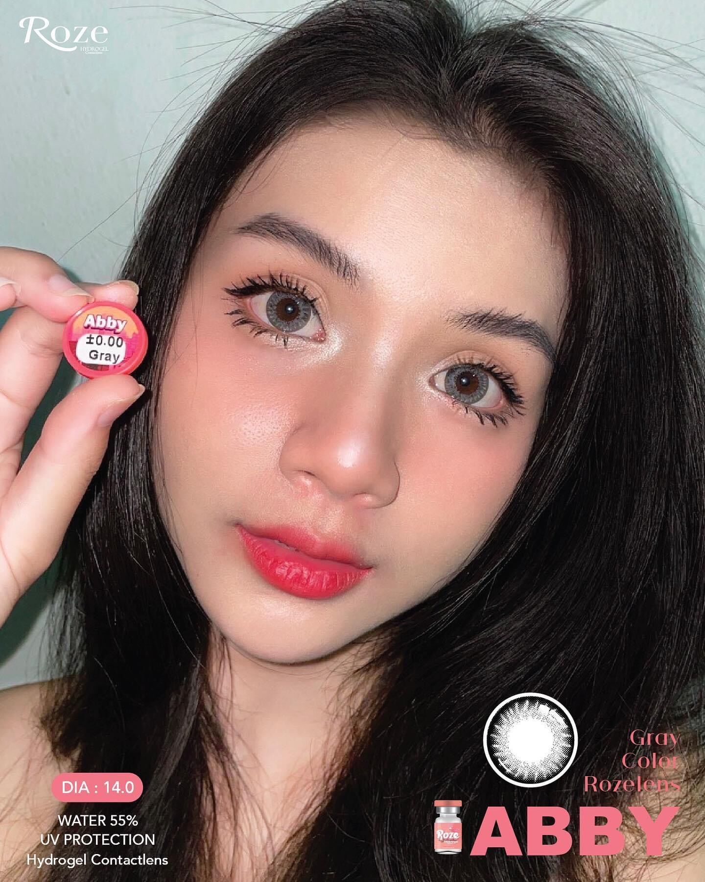 ABBY GRAY ROZELENS hydrogel 55 เทาหวาน นื่มมาก - BIGEYE2YOU - ThaiPick