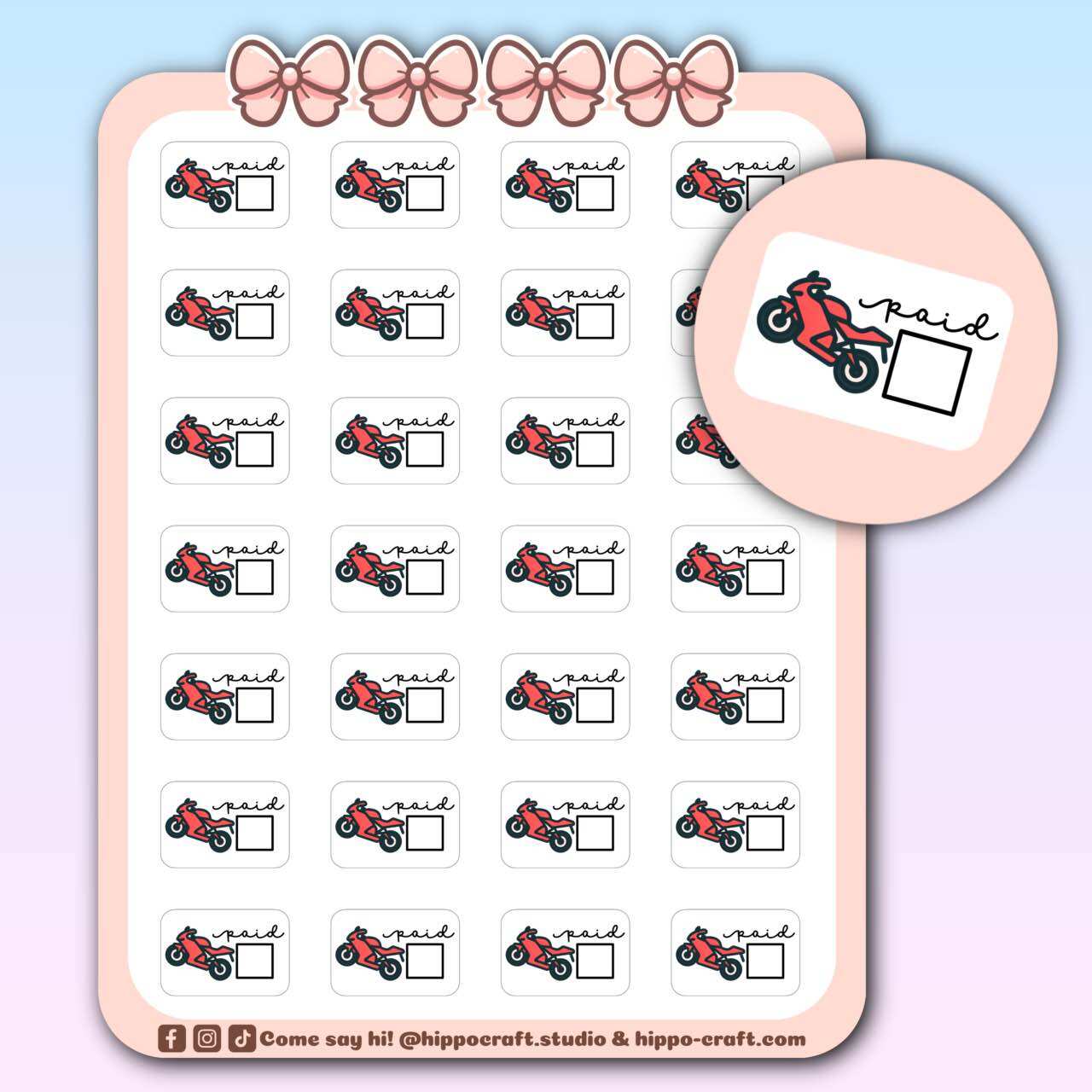 Motorcycle installment tracker | Planner sticker sheet ผ่อนชำระรถ ...