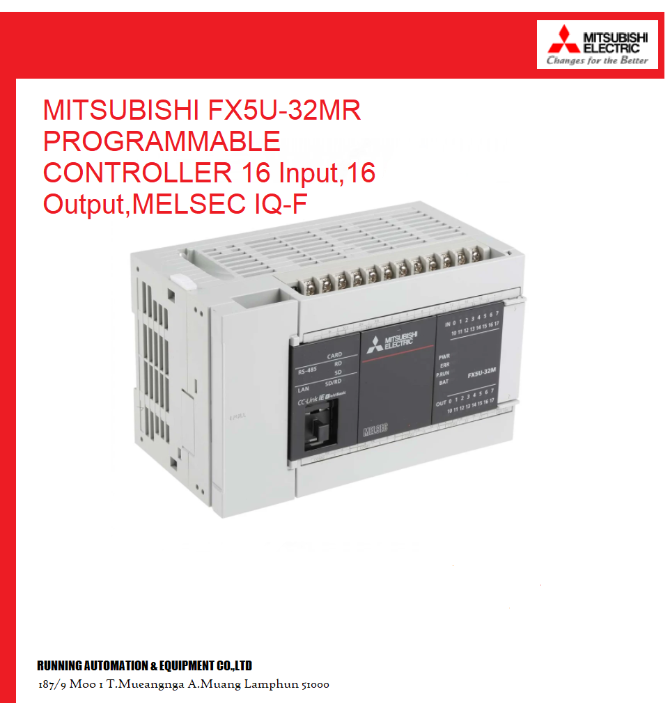 MITSUBISHI FX5U-32MR PROGRAMMABLE CONTROLLER 16 Input,16 Output,MELSEC ...