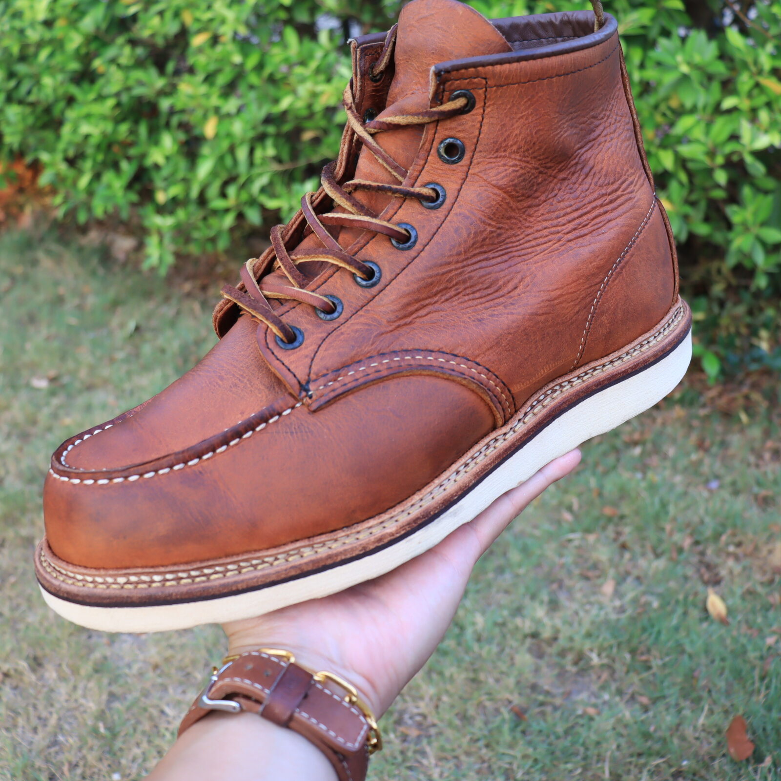 Vintage Redwing 1907 Moc Toe Boots - Copper Leather - Made in USA ...