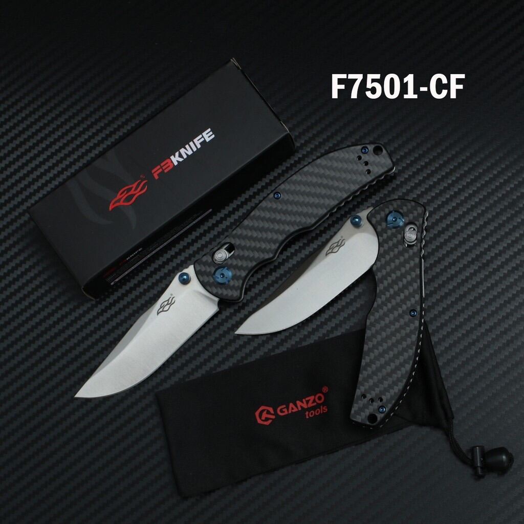 มีดพับ Ganzo รุ่น G626-GS ด้ามสีฟ้า ลายนักรบญี่ปุ่น ของแท้ - MixASale