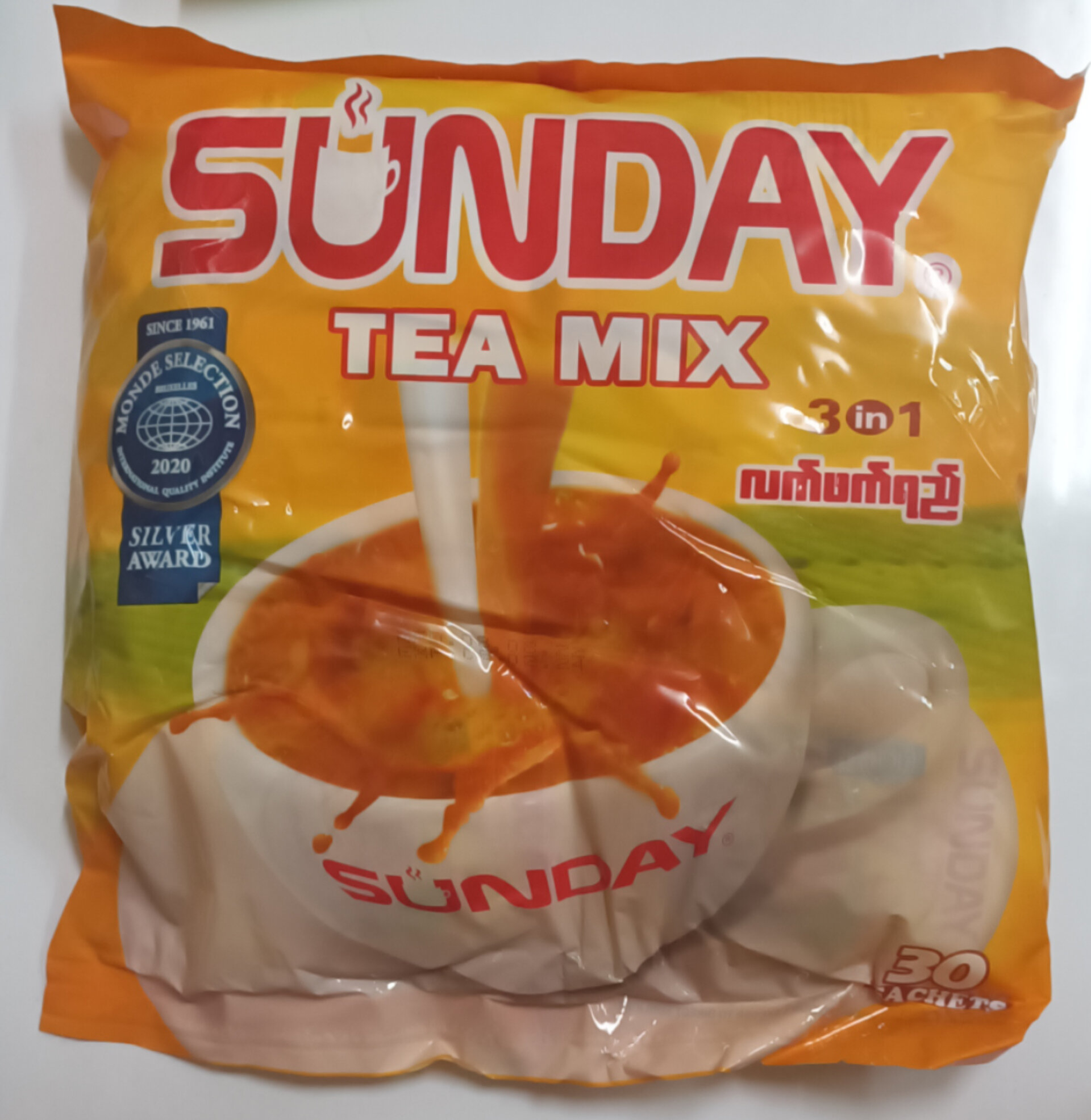 ชาพม่า Sunday tea mix 3 in 1 หอมนม รสชาติอร่อยเหมือนหอม หวาน อร่อย หอม ...