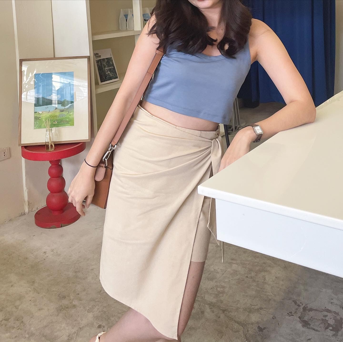 HERDAILY STUDIO linne skirt - beige - herdaily.studio - ThaiPick