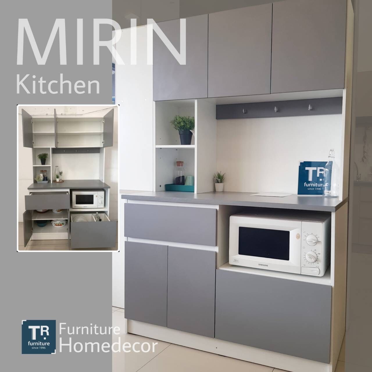 Mirin Kitchen Cabinet 120 cm ชุดครัวสำเร็จรูป Mirin ปิดผิวเมลามีนทั้งตัว ขนาด 120 cm | Lazada.co.th
