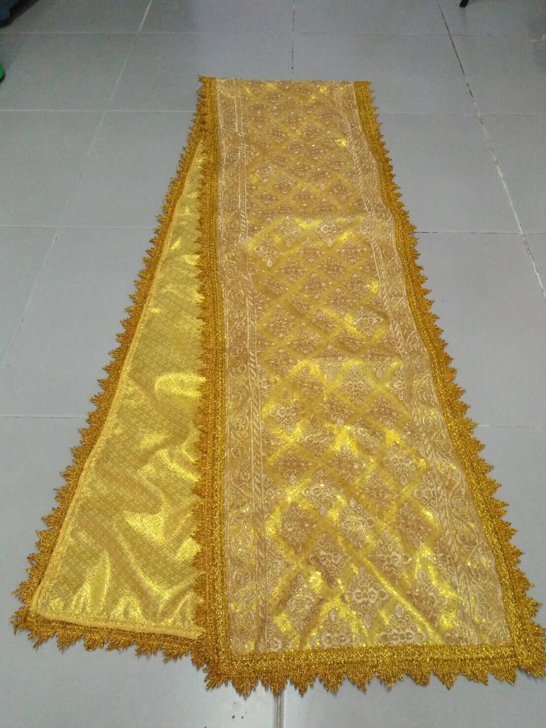 ผ้าสไบห่มพระประธาน ผ้าสไบห่มพระพุทธรูป ผ้าสไบห่มพระ สไบห่มพระพุทธรูป ผ้า2ชั้น หนา แข็งแรง ทำมา ...