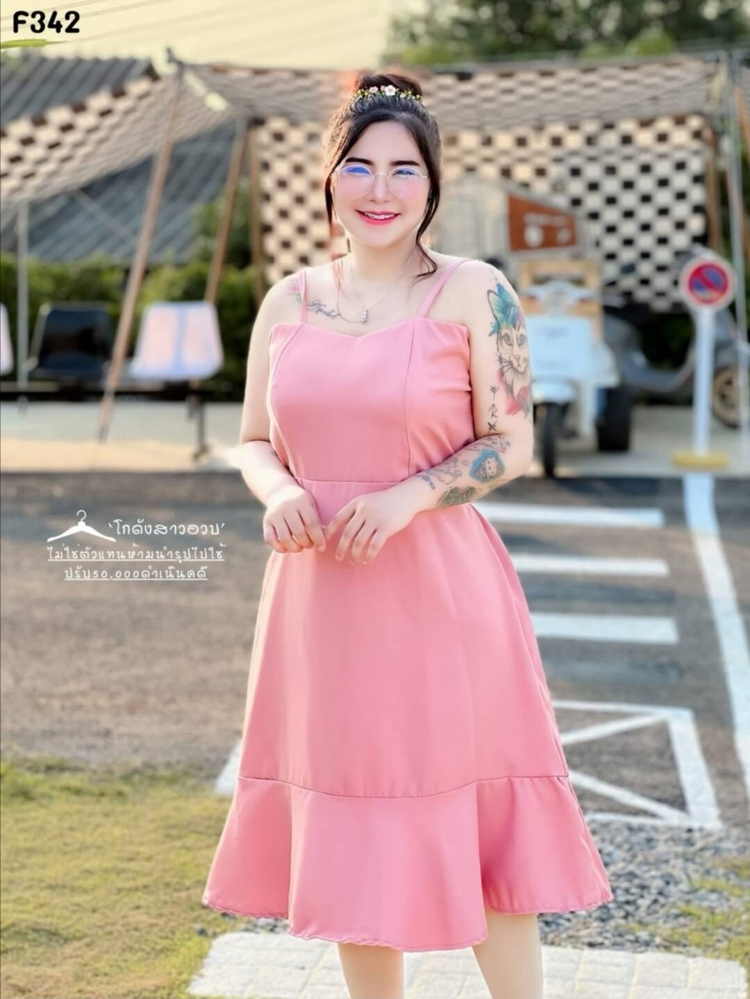 C985 เดรสสายเดี่ยวเซเลป เดรสยาวสาวอวบ ชุดเดรสสาวอวบอ้วน เสื้อผ้าคนอ้วน เสื้อผ้าสาวอวบ Plussize ...