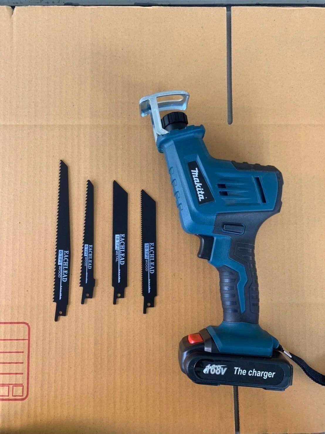Makita เลื่อยชักไร้สาย 168V แถมใบเลื่อย 4 แบบ แบต 2 ก้อน และกล่องเก็บอุปกรณ์สะดวกต่อการจัดเก็บ ...
