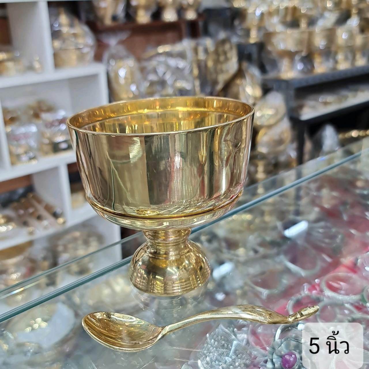 ขันใส่บาตรทองเหลืองแท้ ครบชุดแบบเกลี้ยง มีขัน พาน และ ทัพพีแถมด้วย | Lazada.co.th