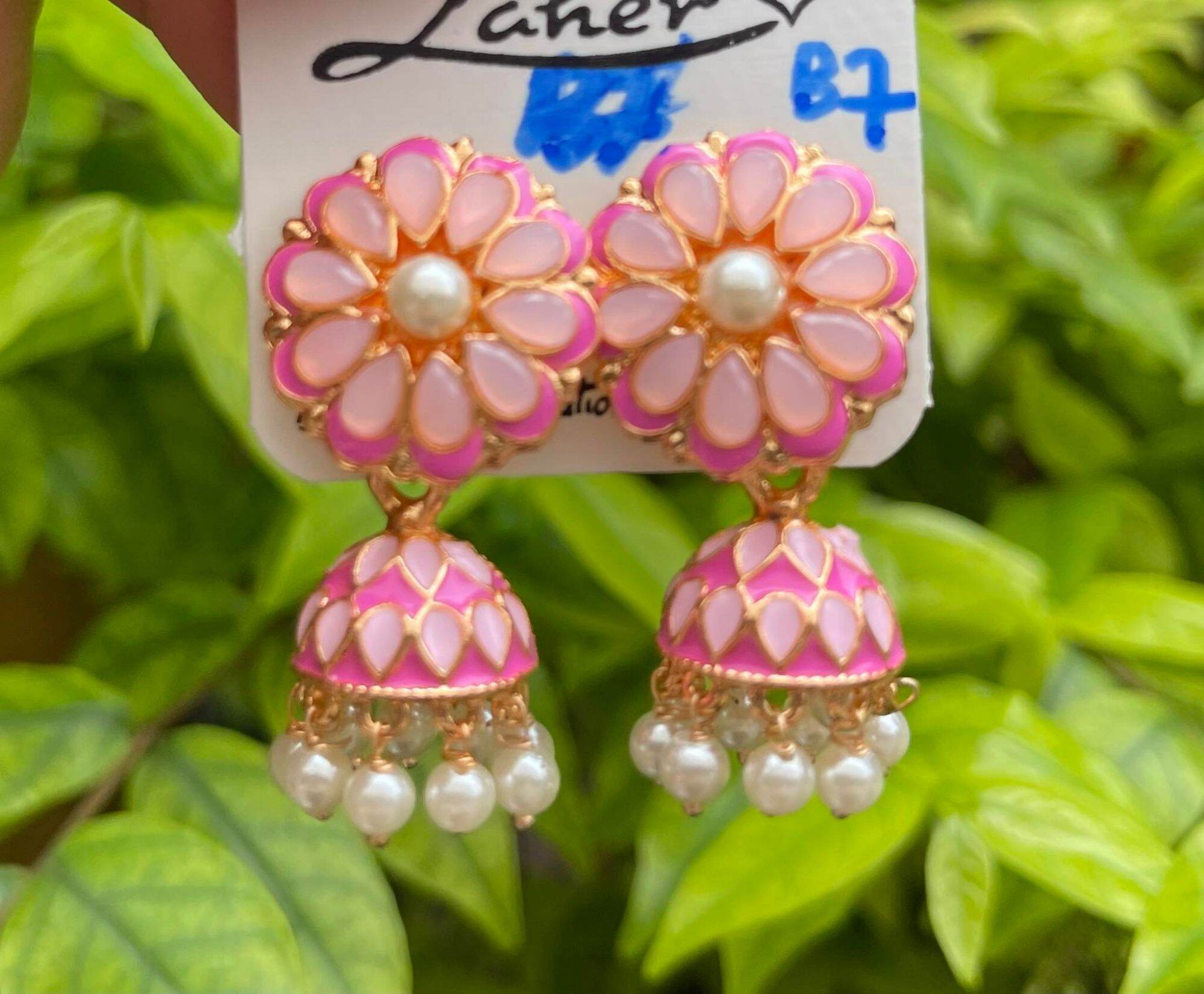 ต่างหูอินเดียระฆังเล็กงานลงยา4 cm2 cm Indian Meenakari Small Jumki ...