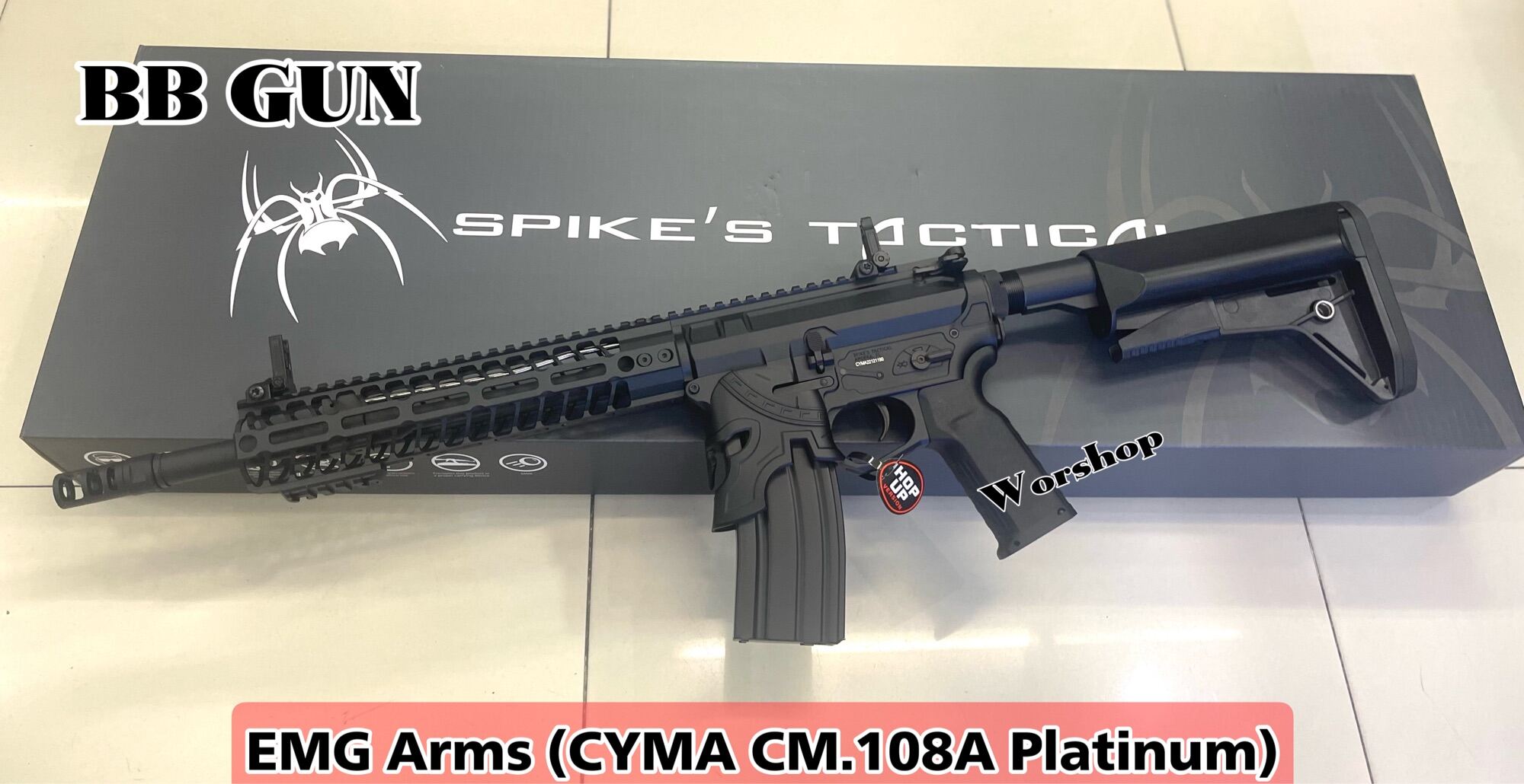 ปืนบีบีกัน รุ่น Spike's Rare Breed Spartan SBR - EMG Arms (CYMA CM.108A Platinum) มือ1 | Lazada ...
