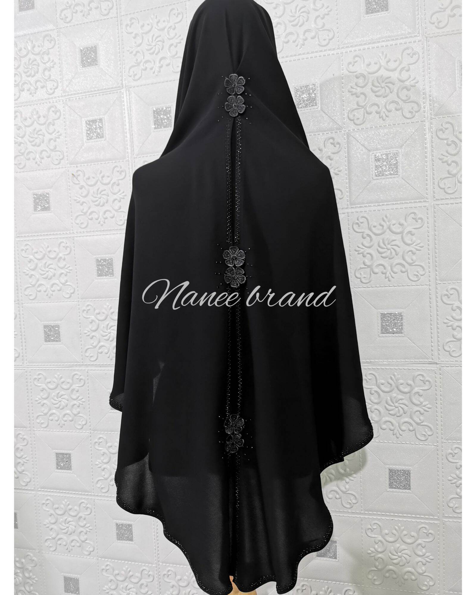 ฮีญาบฝรั่งเศสปิดหน้าในตัวผ้าอาบาย่า ทรงไข่ทรงหน้าอัดกาว แบรนด์nanee ...