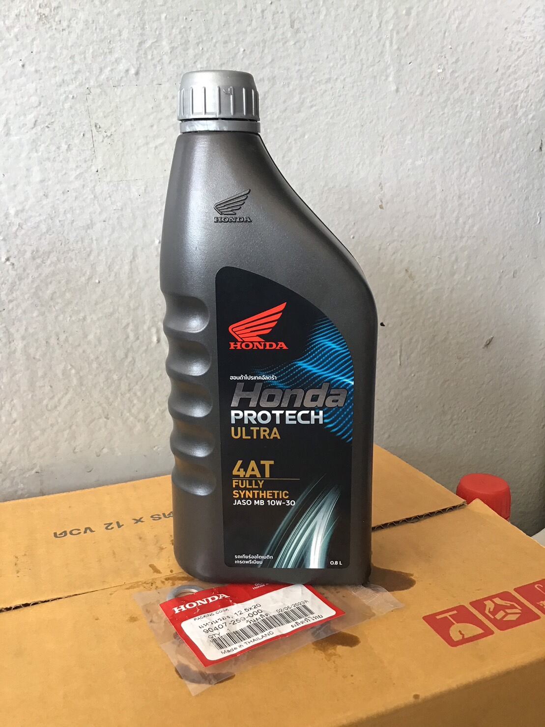 น้ำมันเครื่องสังเคราะห์แท้ Honda Protech Ultra 4ATพร้อมแหวนรอง ...
