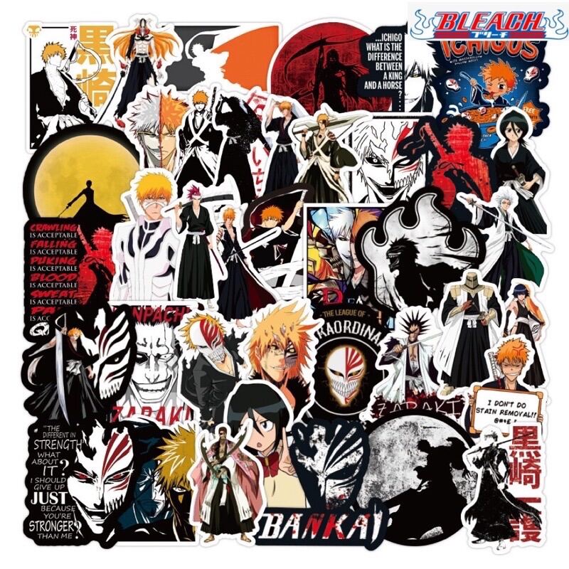 สติ๊กเกอร์ BLEACH 261 เทพมรณะ 50ชิ้น คละลาย ไม่ซ้ำแบบ กันน้ำ บรีช บลีช ...