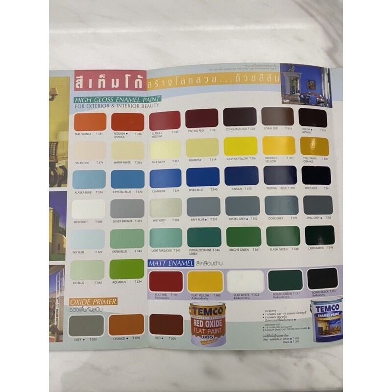 สีน้ำมันเท็มโก้ สีเคลือบน้ำมัน สีน้ำมัน เท็มโก้ เทมโก้ TEMCO ขนาด1/4 ...