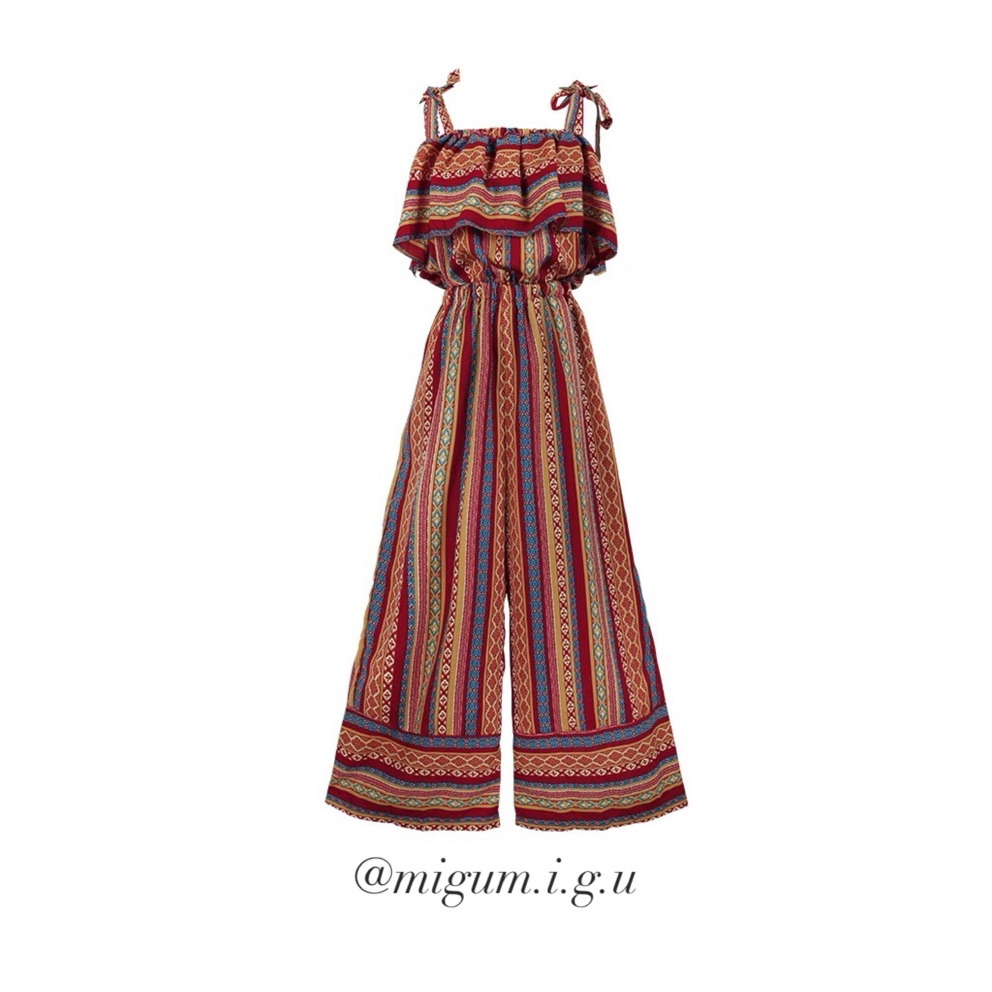 Migu - Bohemian Jumpsuit จั้มสูทขายาว เปิดไหล่ มีกระเป๋าข้าง - Migum.i ...