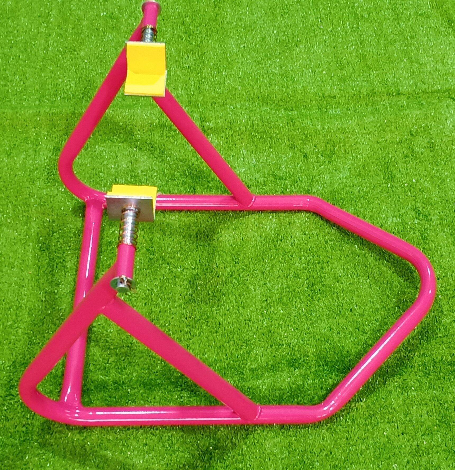 สแตน สแตนยกรถมอไซค์ สแตนตั้งรถมอเตอร์ไซค์ 100-150Cc เกรดA ขนาด 7 หุน หนา 1.5 มม. สีชมพู (มีสปริง ...