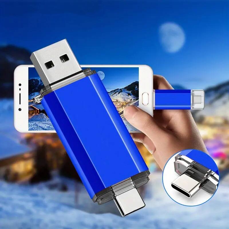 ใหม่ Type-C 2 in 1 pendrive 128GB 64GB แฟลชไดรฟ์ USB ความเร็วสูง OTG ...