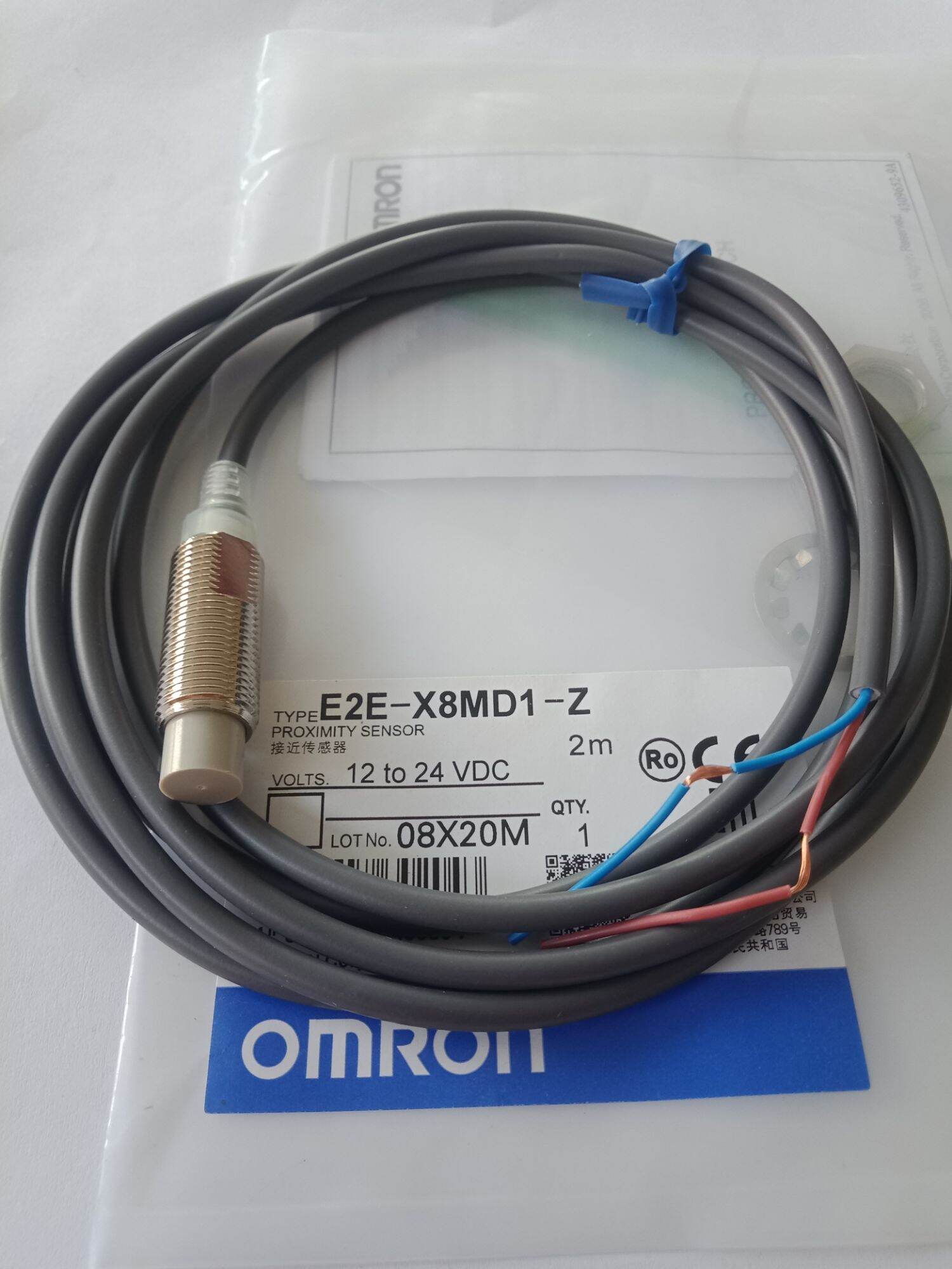 E2E-X8MD1-Z เซนเซอร์จับโลหะProximity Sensor(แพ็ค1ชิ้น)OmronเกลียวM12 จับระยะ8mm 2สาย,ชนิดNO 12 ...