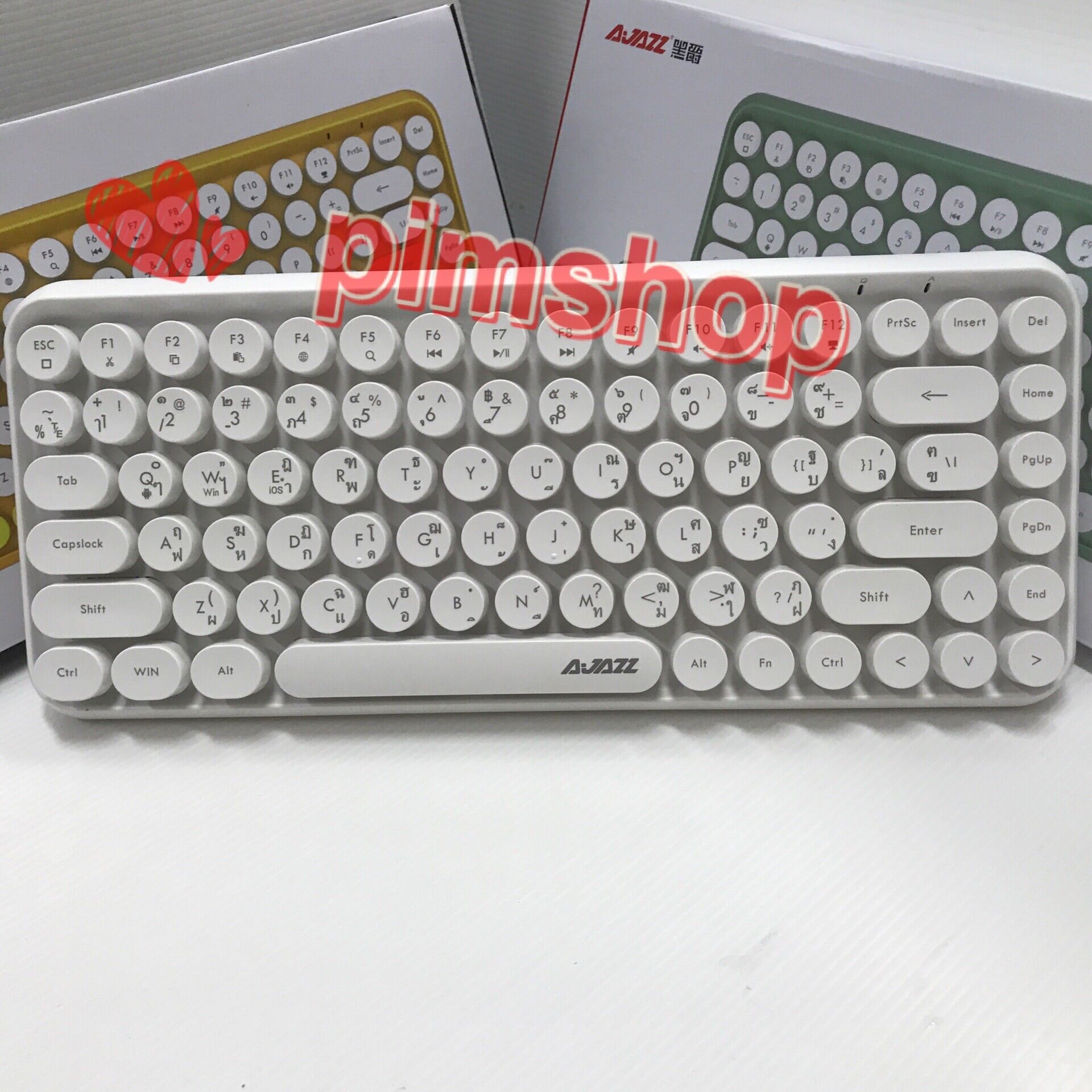 คีย์บอร์ดบลูทูธไร้สาย Ajazz 308i Bluetooth Office PCTablet Keyboard American Broadcom 3.0 ...