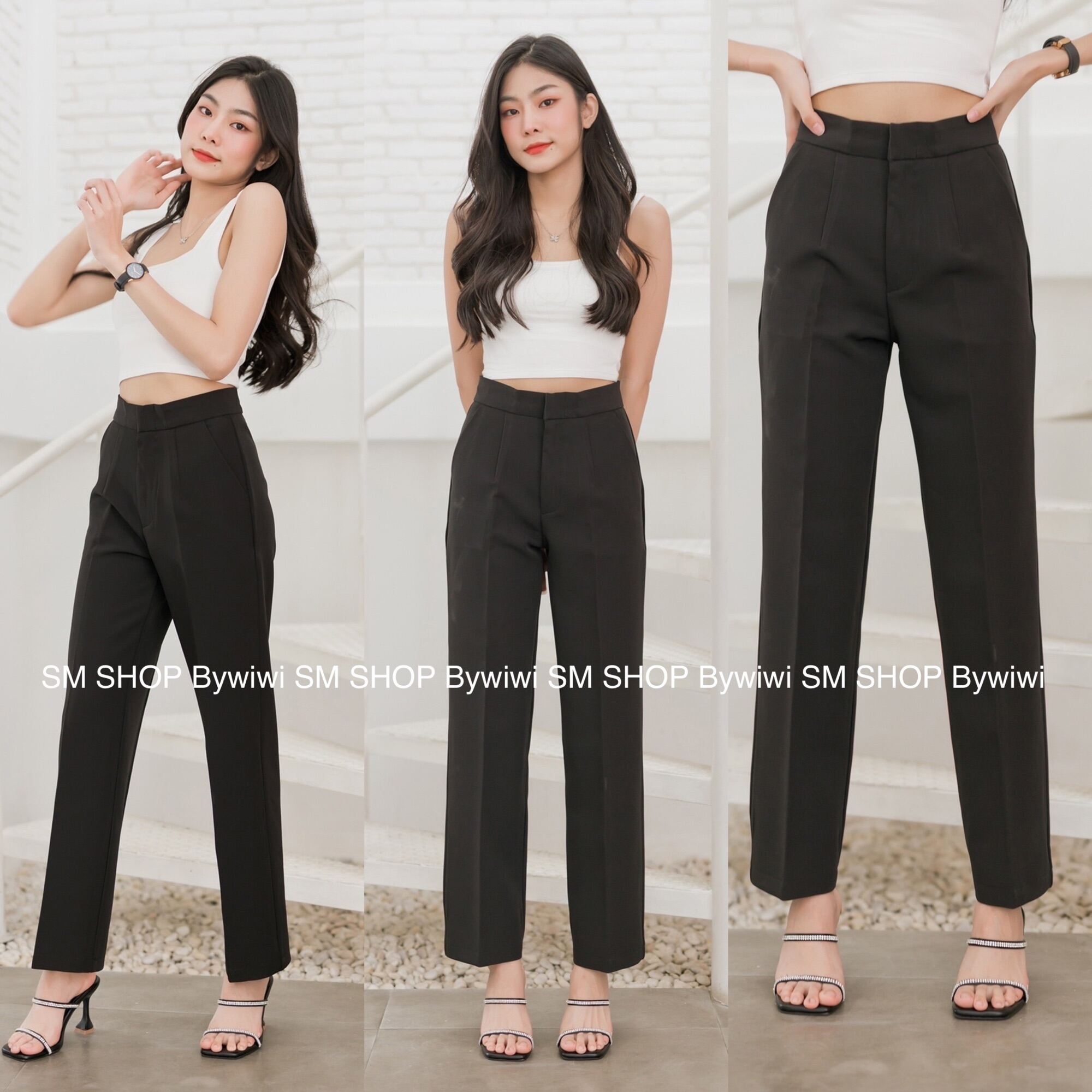 รุ่นLL ราคาพิเศษกางเกงขากระบอกเอวสูงผ้าไอวี่ เก็บทรงดีมากพร้อมส่งS-2XLมีเก็บปลายทาง - SM ...