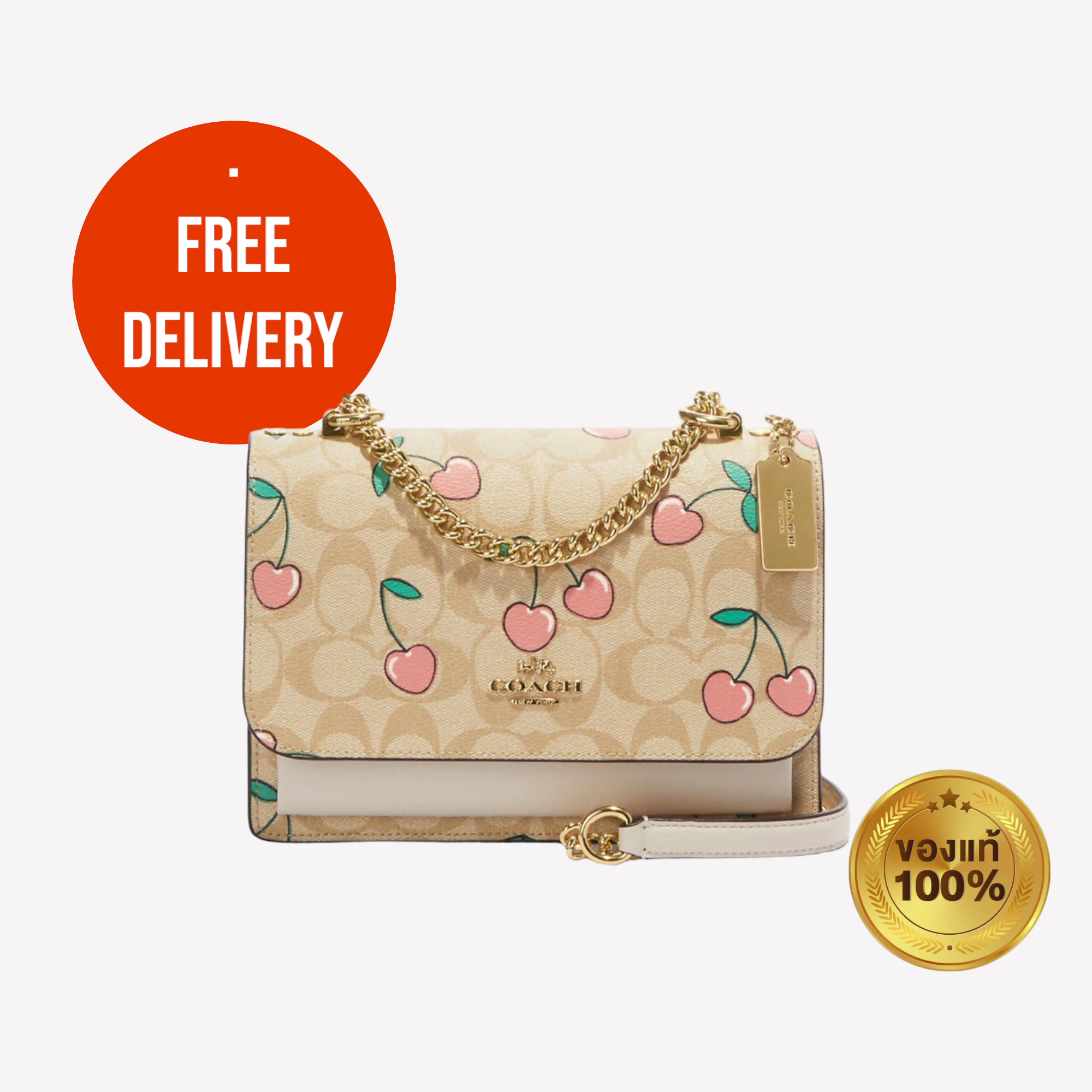 🇺🇸 COACH Klare Crossbody In Signature Canvas With Heart Cherry Print ...