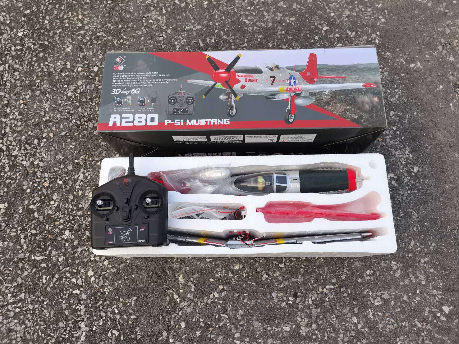 Wltoys XK A280 RC Plane 2.4G 4CH โหมด .3D-6G เครื่องบินบังคับวิทยุ P51 ...