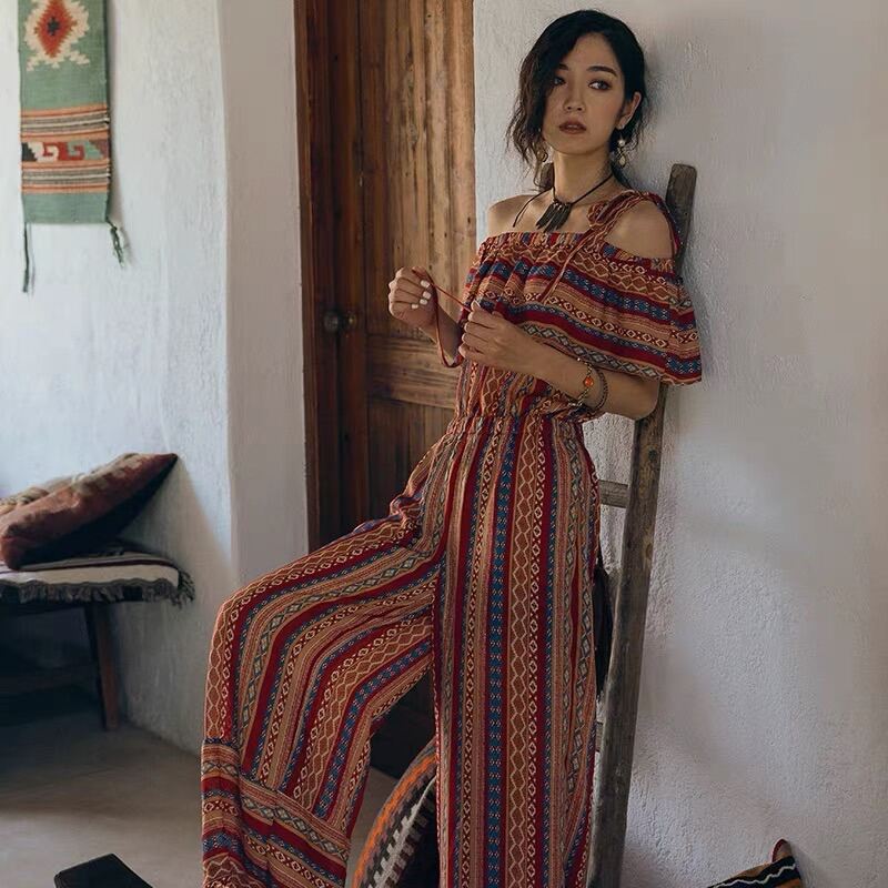 Migu - Bohemian Jumpsuit จั้มสูทขายาว เปิดไหล่ มีกระเป๋าข้าง - Migum.i ...