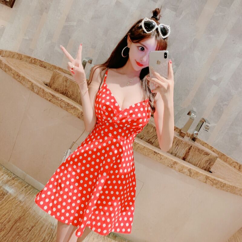 Camisole Polka Dot Dress Immortal Sexy Fashion Sweet Elegant Hipster