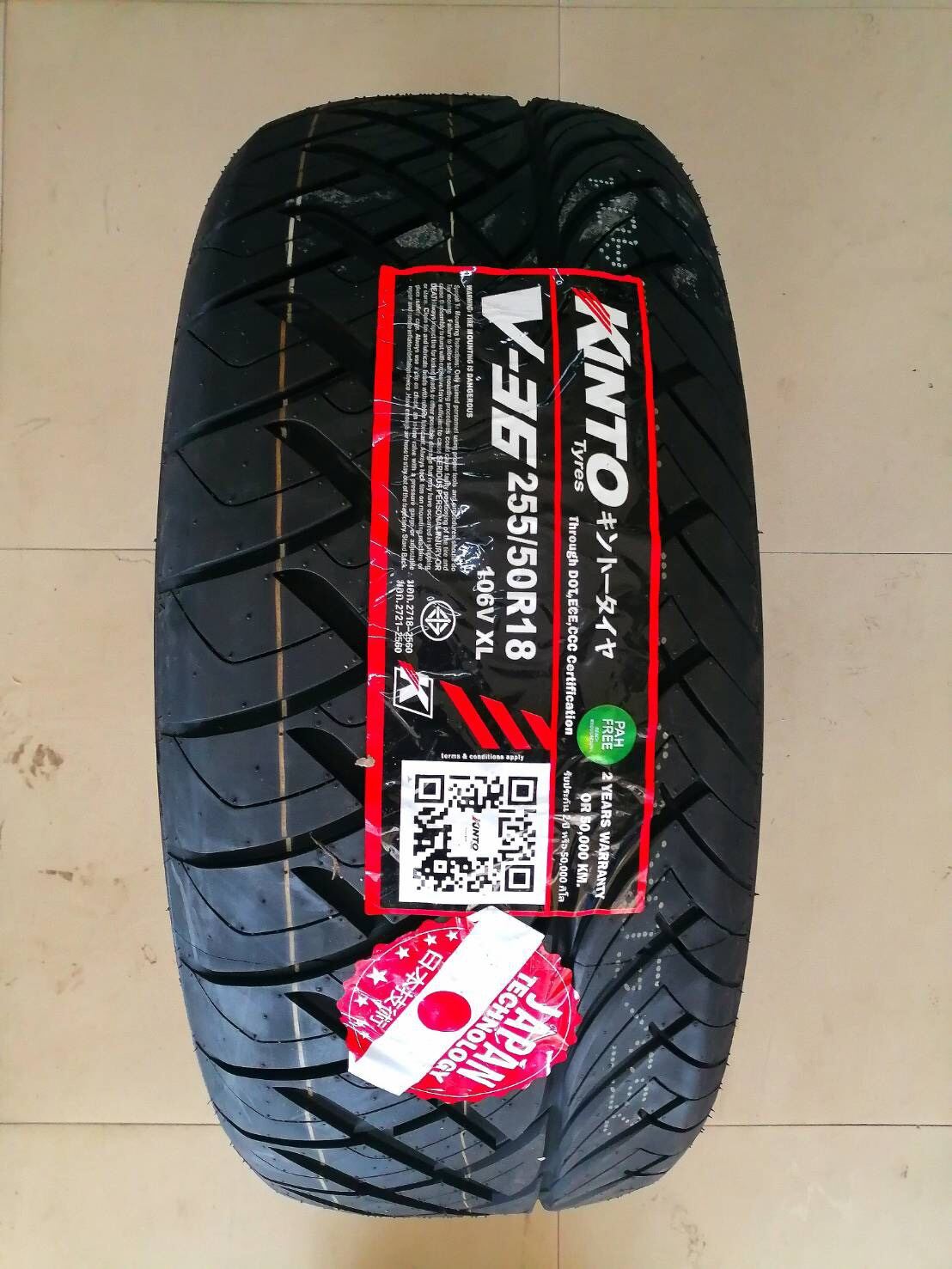 255/55R18 KINTO V36 ยางใหม่ปี2022????ราคา4เส้น ฟรีจุ๊บลมยาง - MixASale